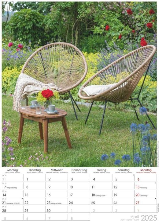 Alpha Edition Traumgärten 2025, 29,7x42cm, Bildkalender mit schönen ...