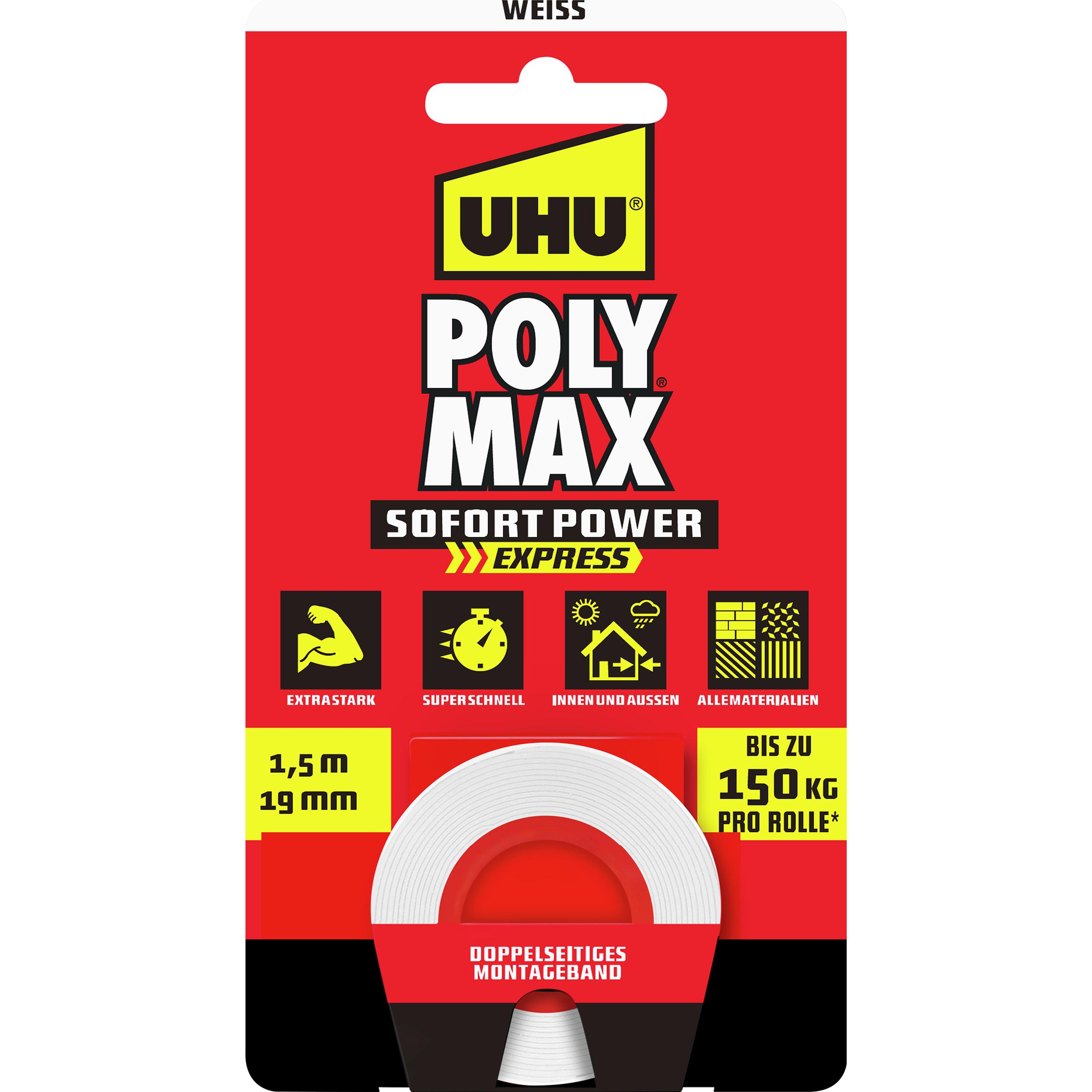 UHU Poly Max SOFORTPOWER Tape weiss 1.5m - kaufen bei Galaxus