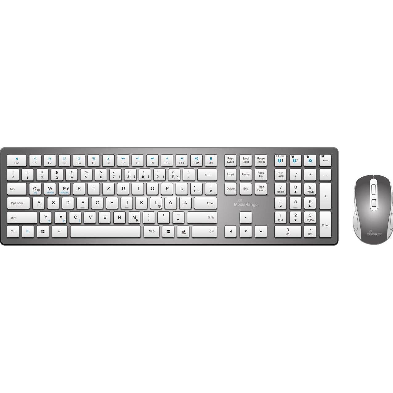MediaRange BT KEYBOARD+MAUSE QWERTY EN MROS135 wireless silver - Galaxus