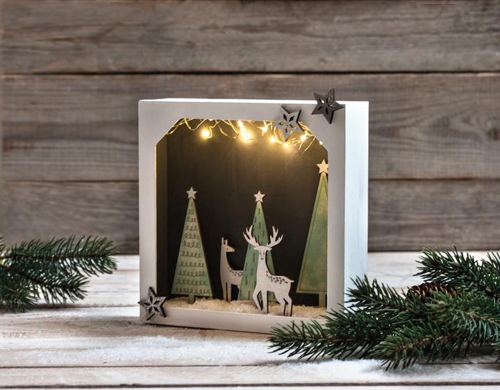 Rayher Holz-Steckmotive "Winter Home", 5er-Set, Sperrholz