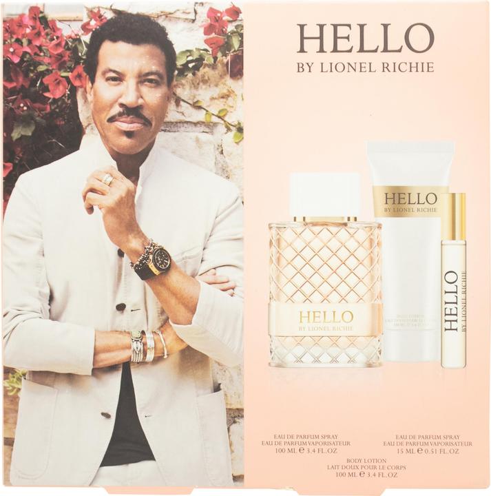 Lionel Richie Hello Gift Set- 100ml EDP + 100ml Shower Gel + 15ml ...