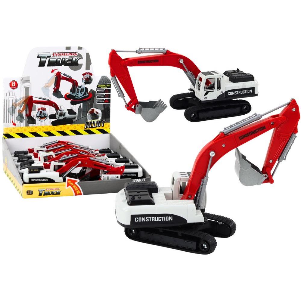 Lean Toys Raupenbagger aus weissem und rotem Metall - Galaxus