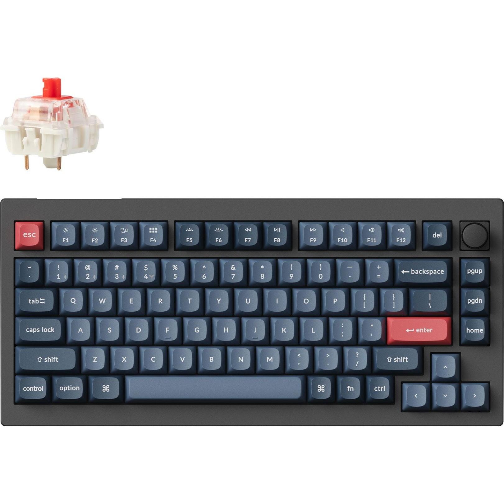 Keychron V1 Max (black/blue-grey, DE layout, Gateron Jupiter Red, hot ...