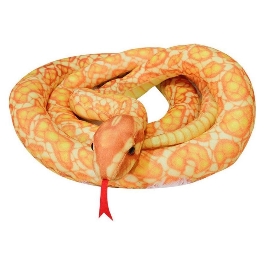 Lean Toys Leantoys Plüsch-Maskottchen Goldene Schlange 110cm