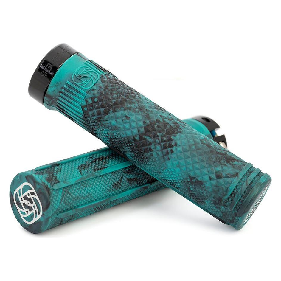 Gusset S2 Lock On Grips - Extra Soft - black/teal - buy at Galaxus