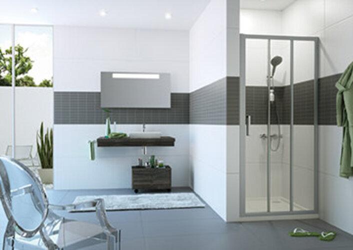 Hüppe Classics 2 4-Eck Gleittür 2-teilig mit festen Segmenten, Breite ...