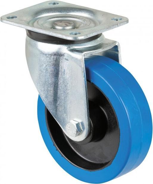 Showgear Schwenkbares blaues Rad 125 mm - ohne Bremse