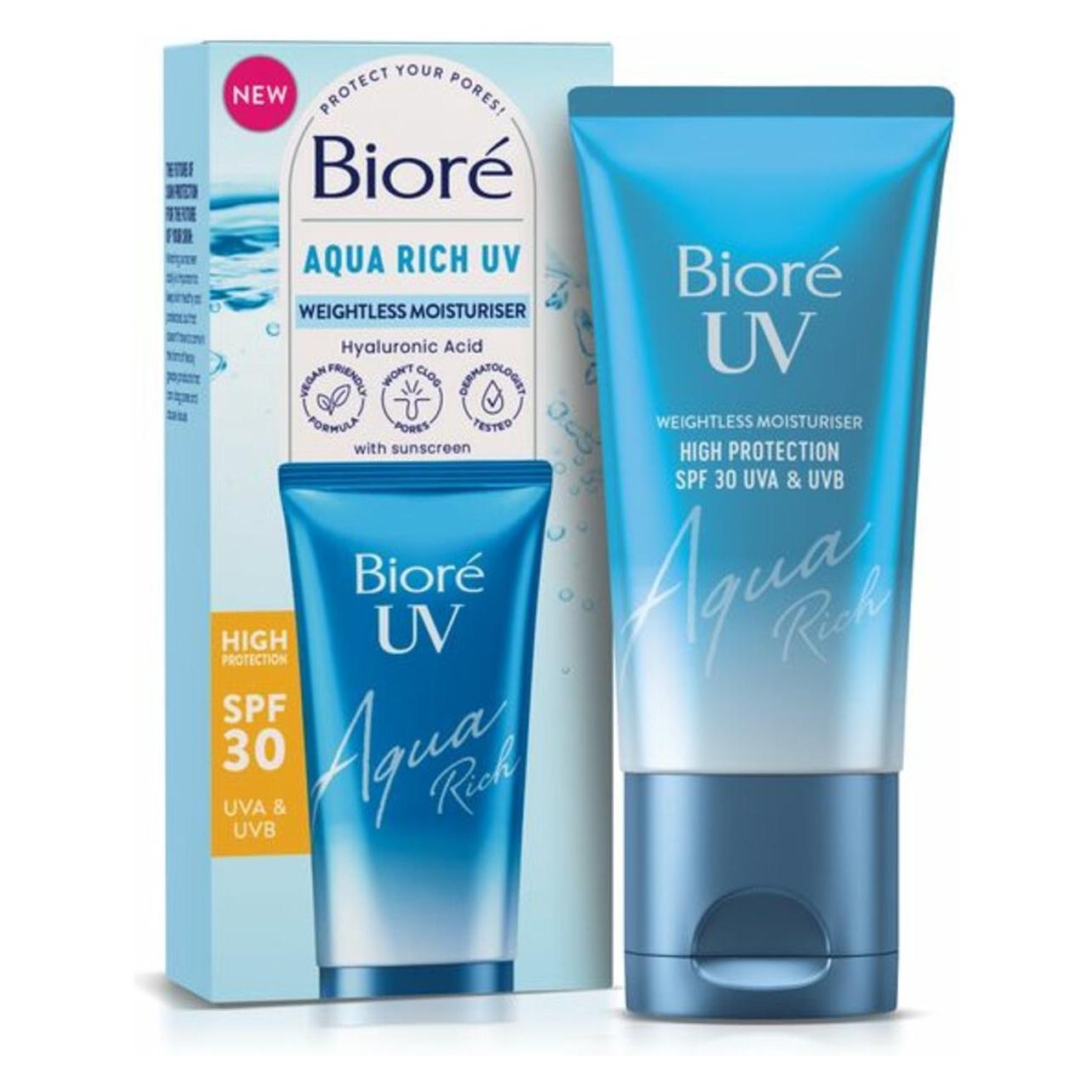 Biore UV Aqua Rich Weightless Moisturiser SPF 30 (Sonnencreme Gesicht ...