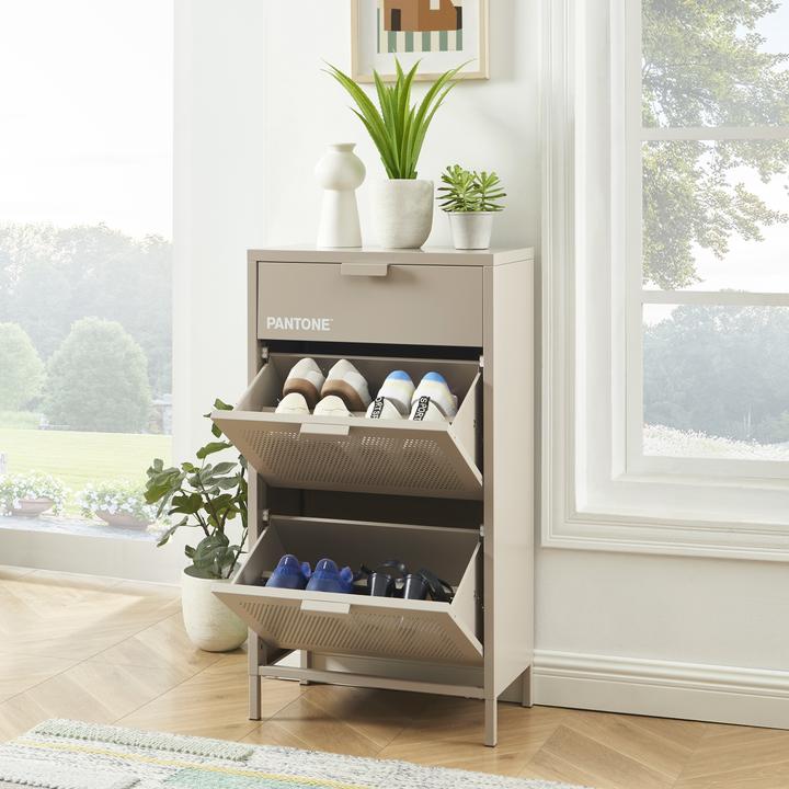 Pantone Schuhschrank Metall taupe 55cm (55 x 30 x 101 cm) - Galaxus