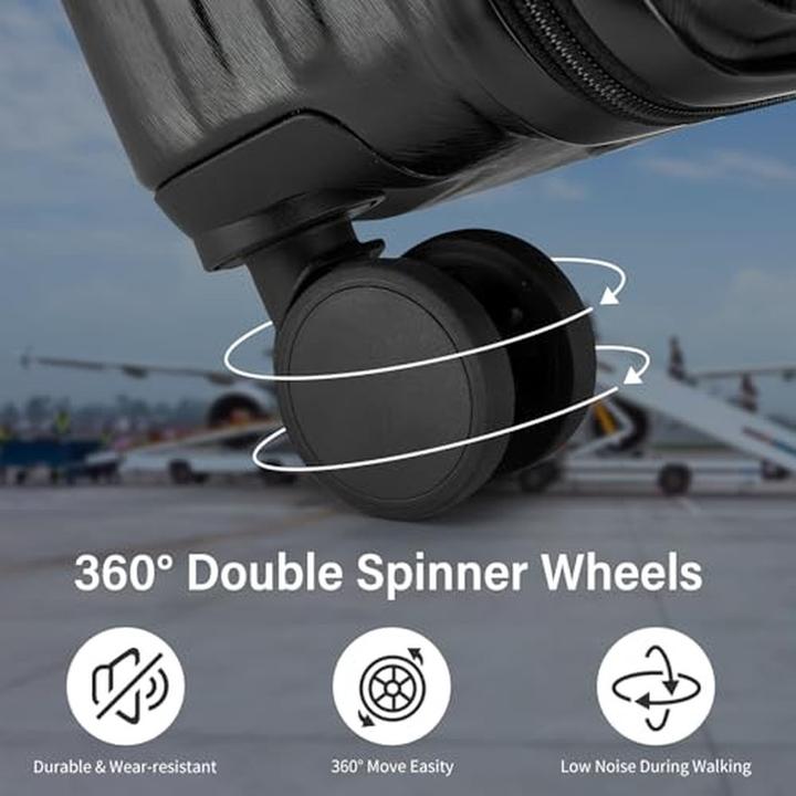 Kono Hard Shell Spinner Luggage Set with TSA Lock and 360° Wheels - Galaxus