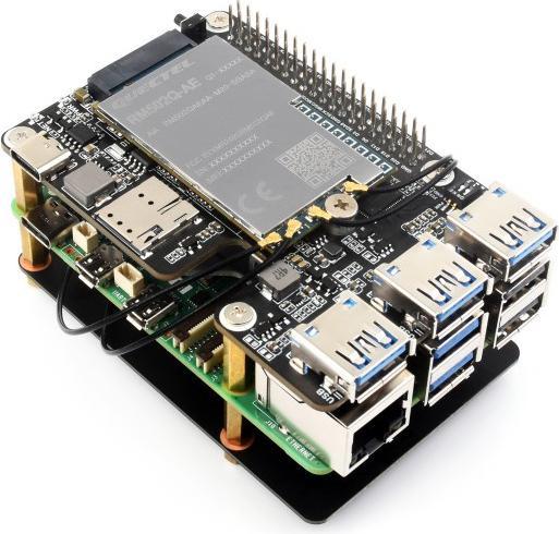 WaveShare PCIe to M2 4G/5G and USB 3.2 Expansion Card for Raspberry Pi ...