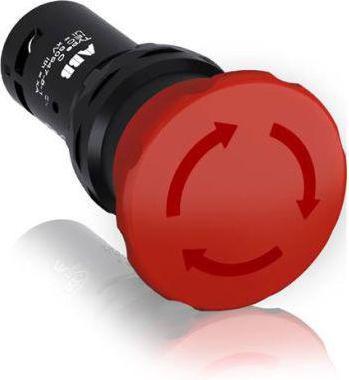 ABB 1SFA Emergency stop switch plastic, red Ø 22mm 2 NC contacts, 70mm ...