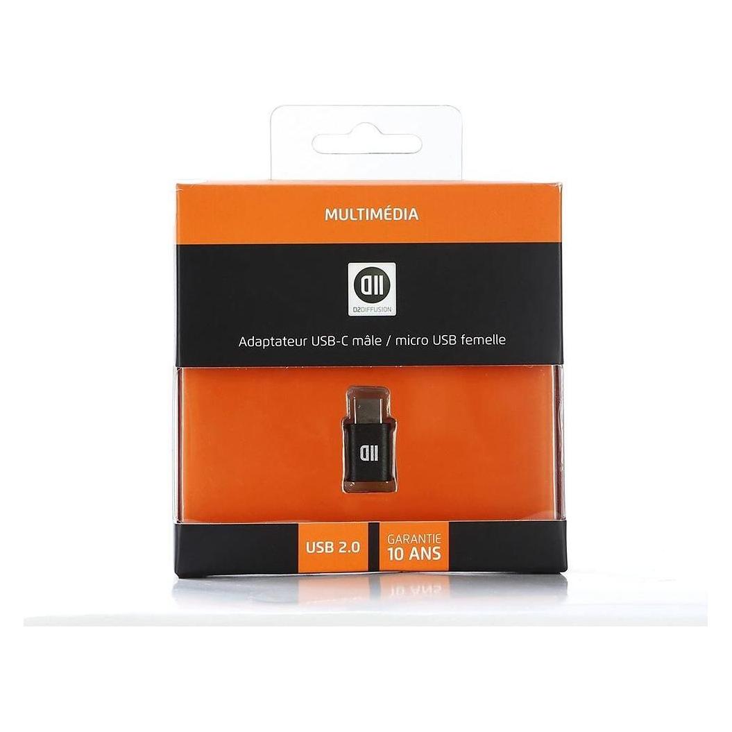 D2 Diffusion Adaptateur compatible Micro USB vers USB Type C