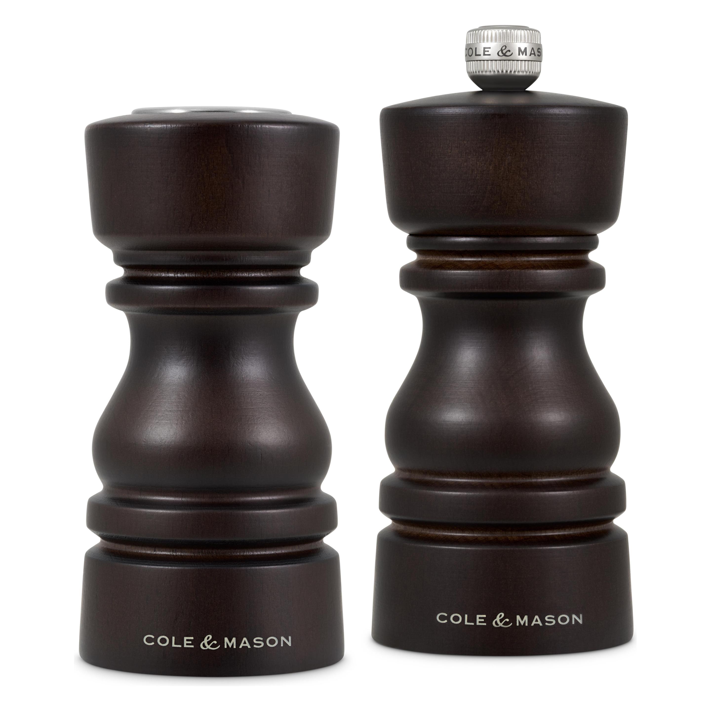 Cole & Mason Pfeffermühle / Salzstreuer Set London Buche dunkel 13 cm ...
