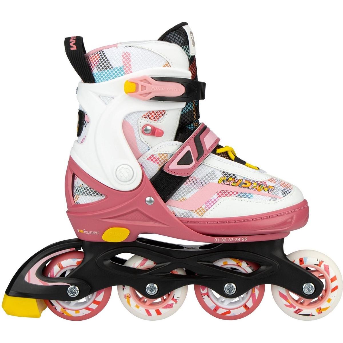 Nijdam Inline Skates Verstelbaar - 33-37 - Fruity Fro-yo - Roze/Wit (33 ...