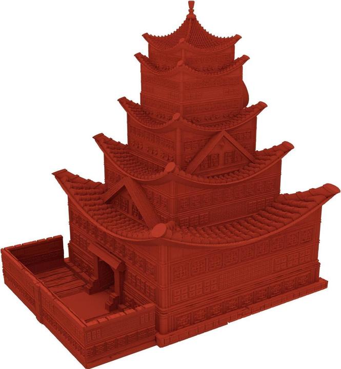 Feldherr Fates End Dice Tower Pagoda kirschrot 3D Spielfeld Deko