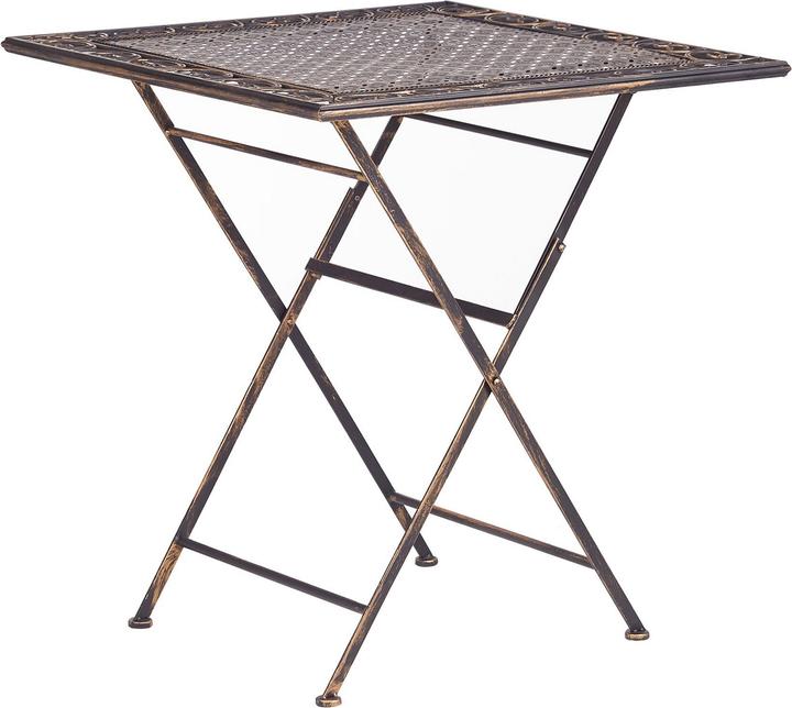 Beliani Balkonset schwarz Metall 2 Stühle Klapptisch BORMIO