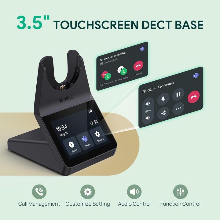 Yealink WH64 Pro Mono Kabelloses Headset mit Touchscreen