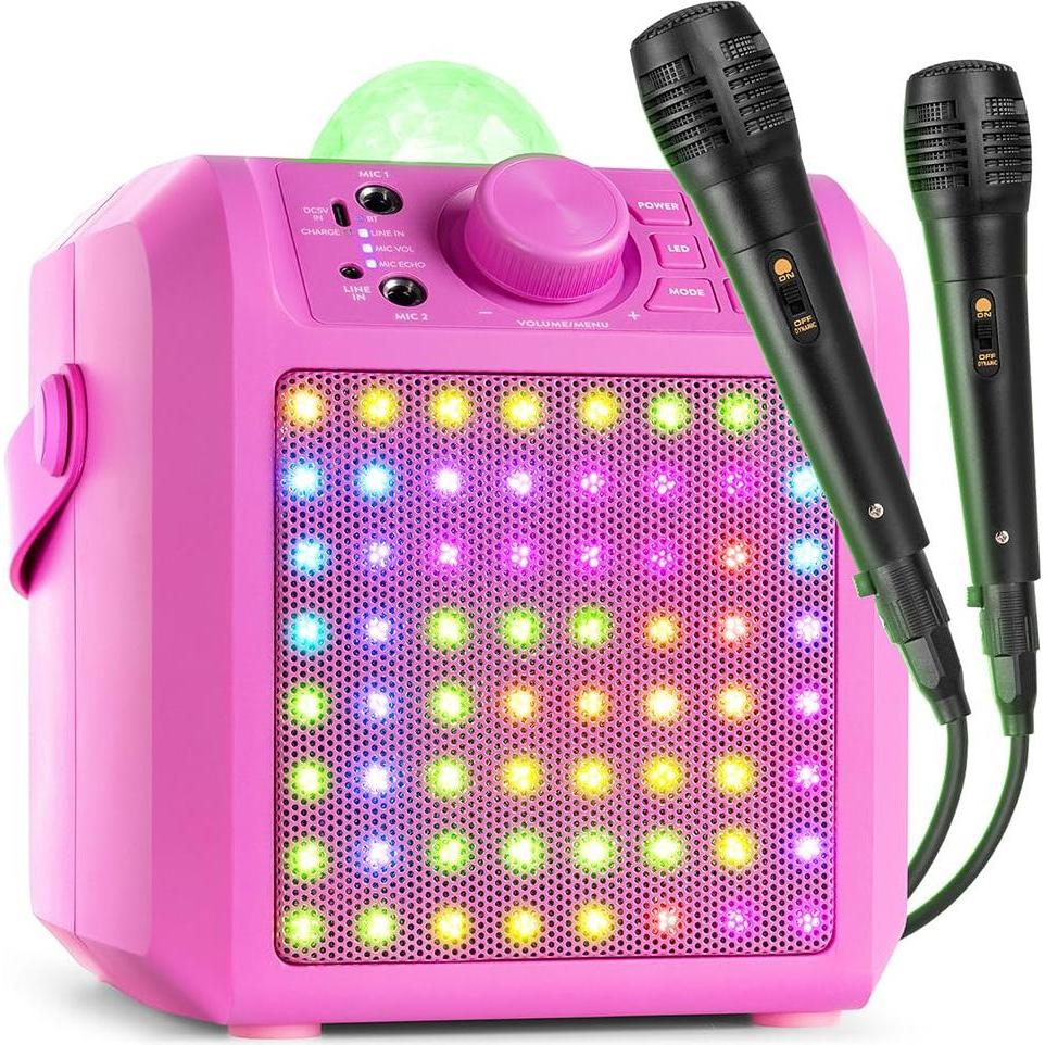 Fenton Karaoke set met 2 microfoons - KAR55P - Met disco en Bluetooth ...