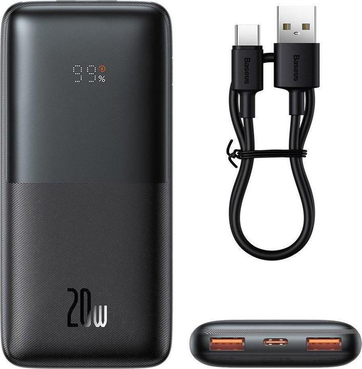 Baseus Powerbank Bipow Pro 10000mAh, 2xUSB, USB-C, 20W (black) - Digitec
