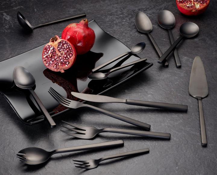 Echtwerk Tafelbesteck Set LINUS 30tlg PURE BLACK - Shiny (30 Stk ...