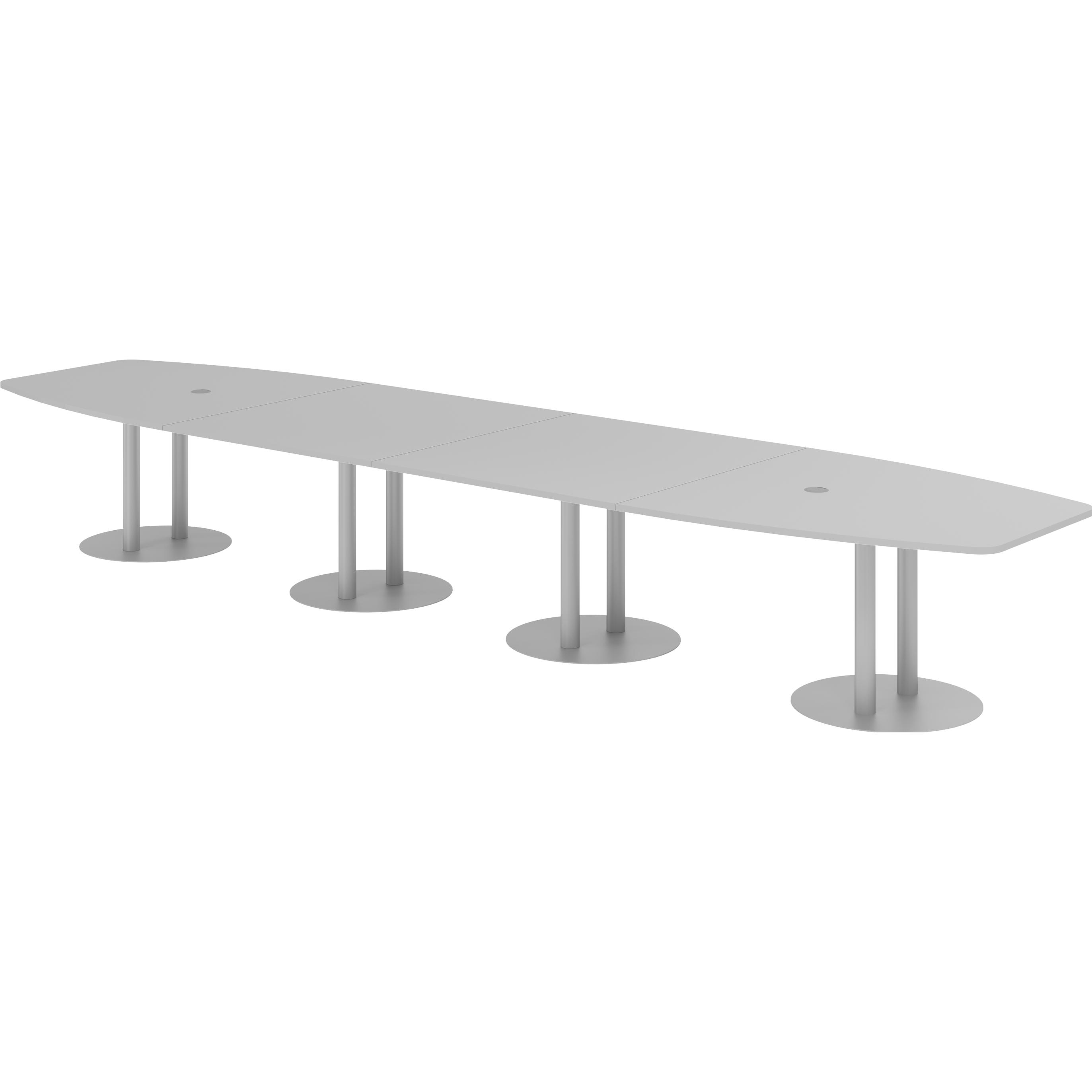 Hammerbacher Conference table KT52S light grey barrel shape, silver ...