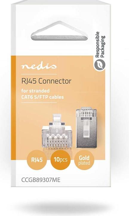 Nedis RJ45-Stecker | Stecker | Stranded STP CAT6 | Gerade | Vergoldet ...