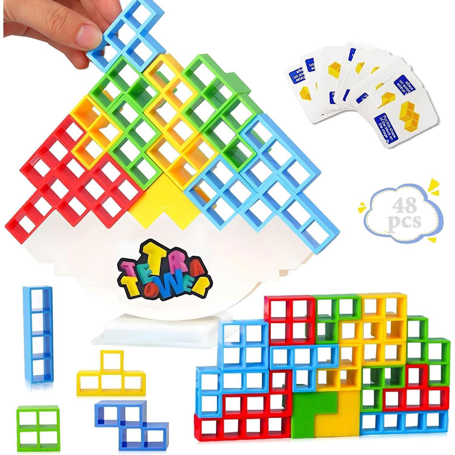Activity Board 48 pièces Tetra Tower jeu,Tetris Tower jeu d'équilibre ...