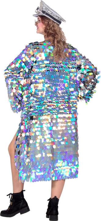 Metamorph Paillettenmantel silber - Faschings Kostüm Mantel - Galaxus