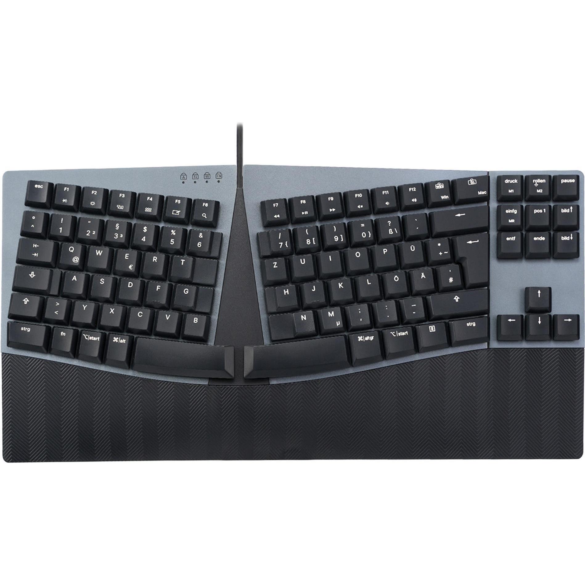 Perixx PERIBOARD-335 DE BR, Wired ergonomic mechanical compact keyboard ...