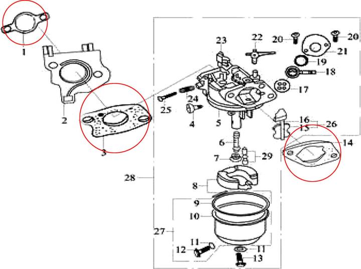 Wiltec LIFAN Benzinmotor 15 PS Ersatzteil Dichtungssatz Dichtungen Set ...