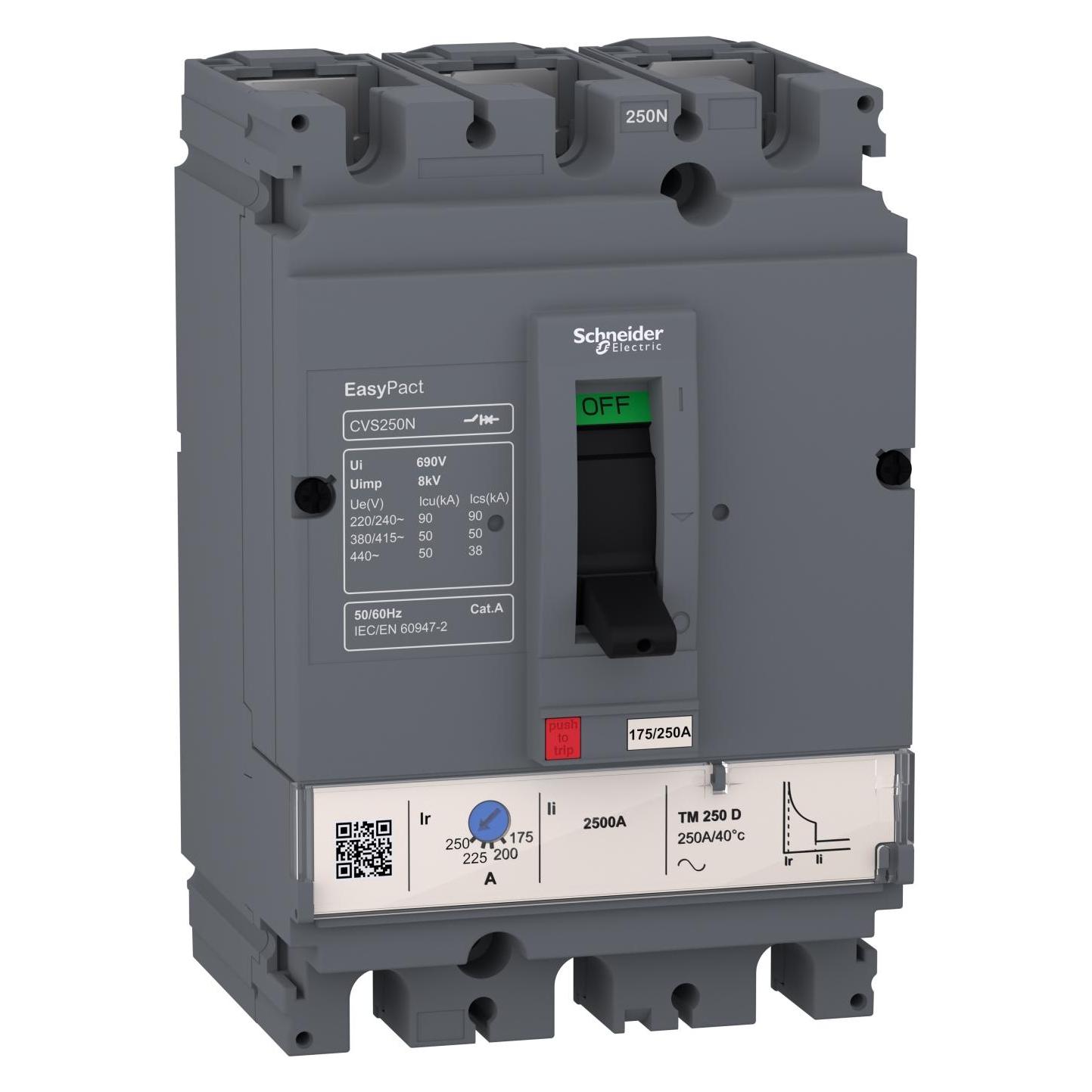 Schneider EasyPact CVS100N vermogensschakelaar, 50kA bij 415VAC, 40A ...