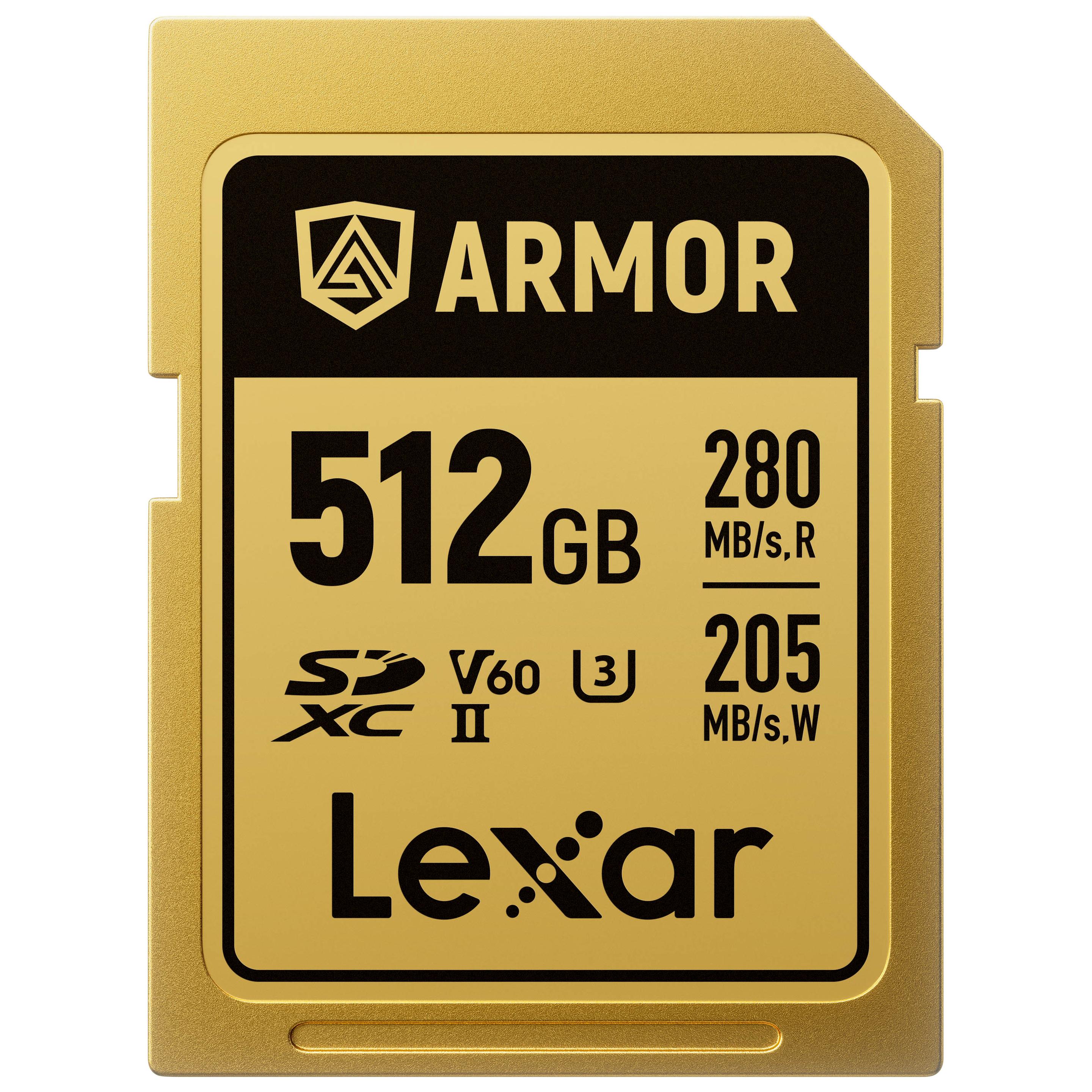 Lexar SDXC Pro Gold Series ARMOR UHS-II 512GB V60 IP68 Stainless Steel R280/W210MB/s - Galaxus
