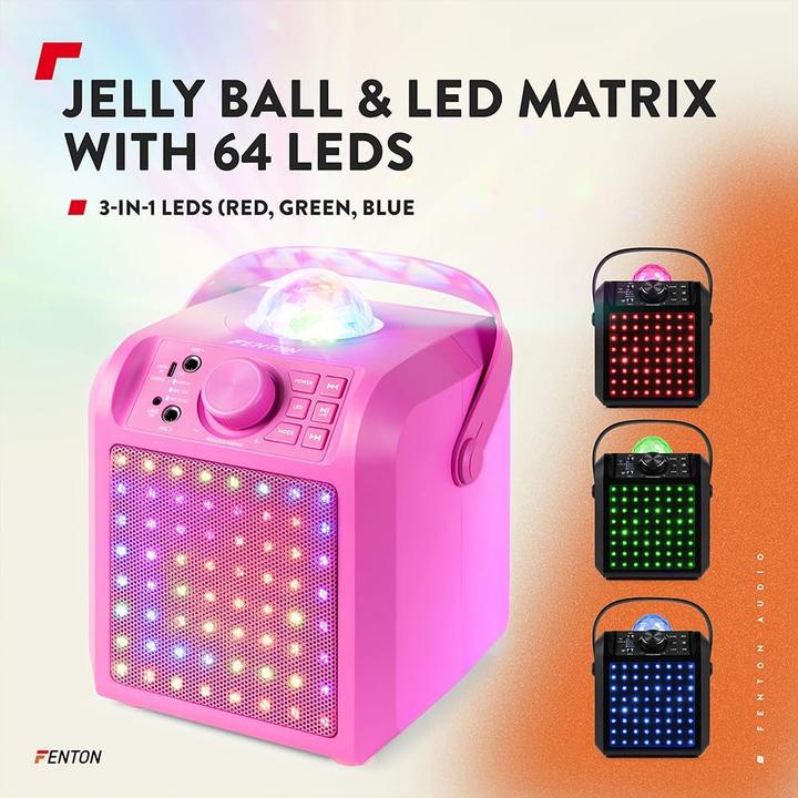 Fenton Karaoke set met 2 microfoons - KAR55P - Met disco en Bluetooth ...