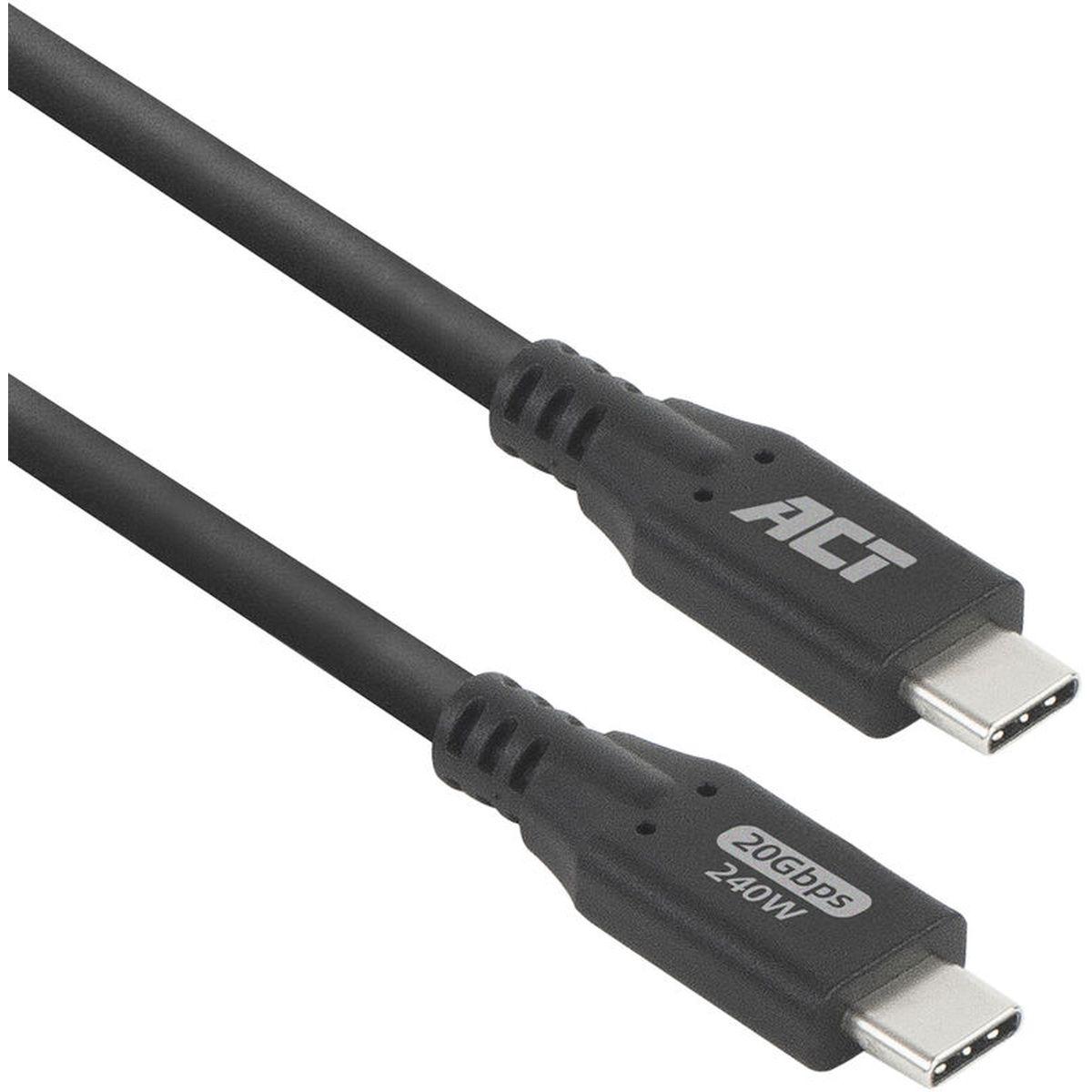 ACT USB4« 20Gbps 240W USB Type-C« Cable, 0.5 meters (0.50 m, 240 W ...