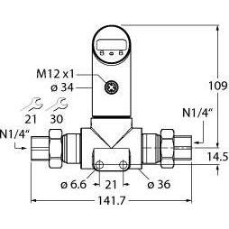Turck Differential pressure sensor with 2 transistor switching outputs ...