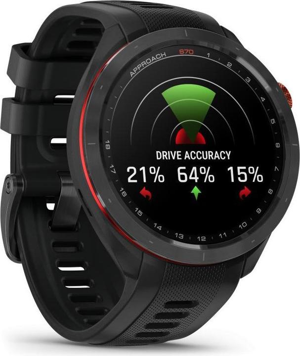 Garmin Smart watches Approach S70 - 47 mm Black/Red Ceramic Bezel with ...