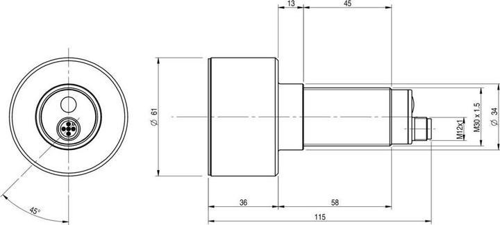 Micro MD DETECTORS Ultraschall-Sensor UT5L/GW-1ESY UT5L/GW-1ESY 10 - 30 ...