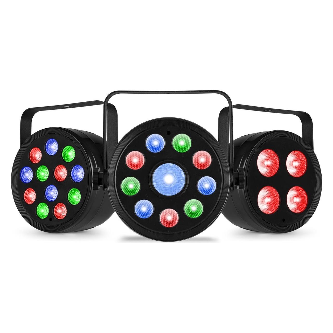 Fuzzix PLF LED PAR set - 3 diverse party parren - Starterset voor DJâ ...
