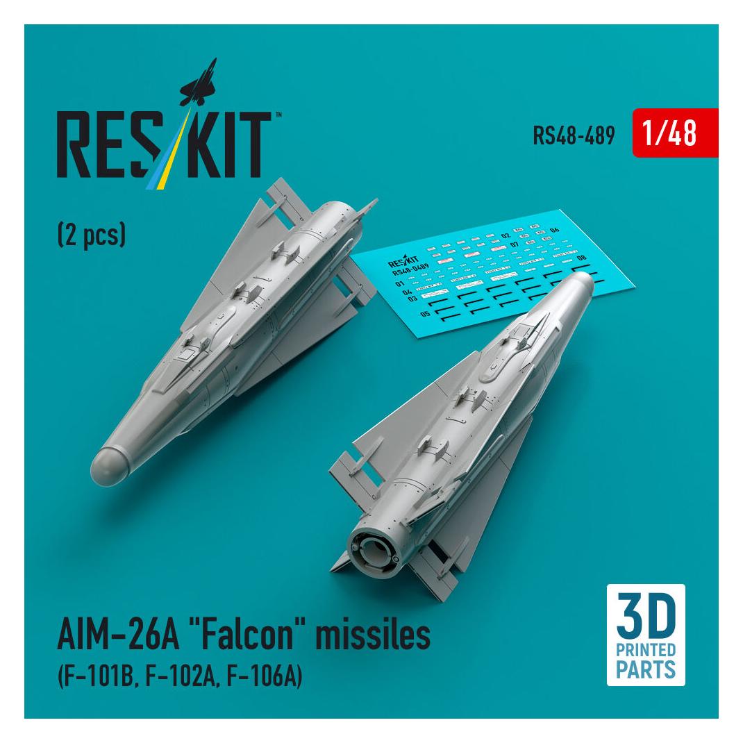 ResKit AIM-26A Falcon missiles (2 pcs) (F-101B, F-102A, F-106A) (3D ...