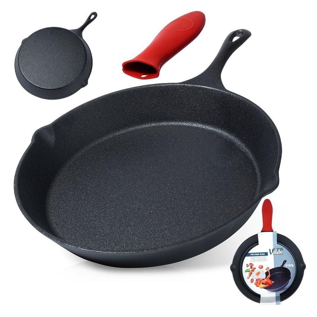 Vilde Patelnia Patelnia żeliwna z silikonową nakładką CAST LINE 30 cm