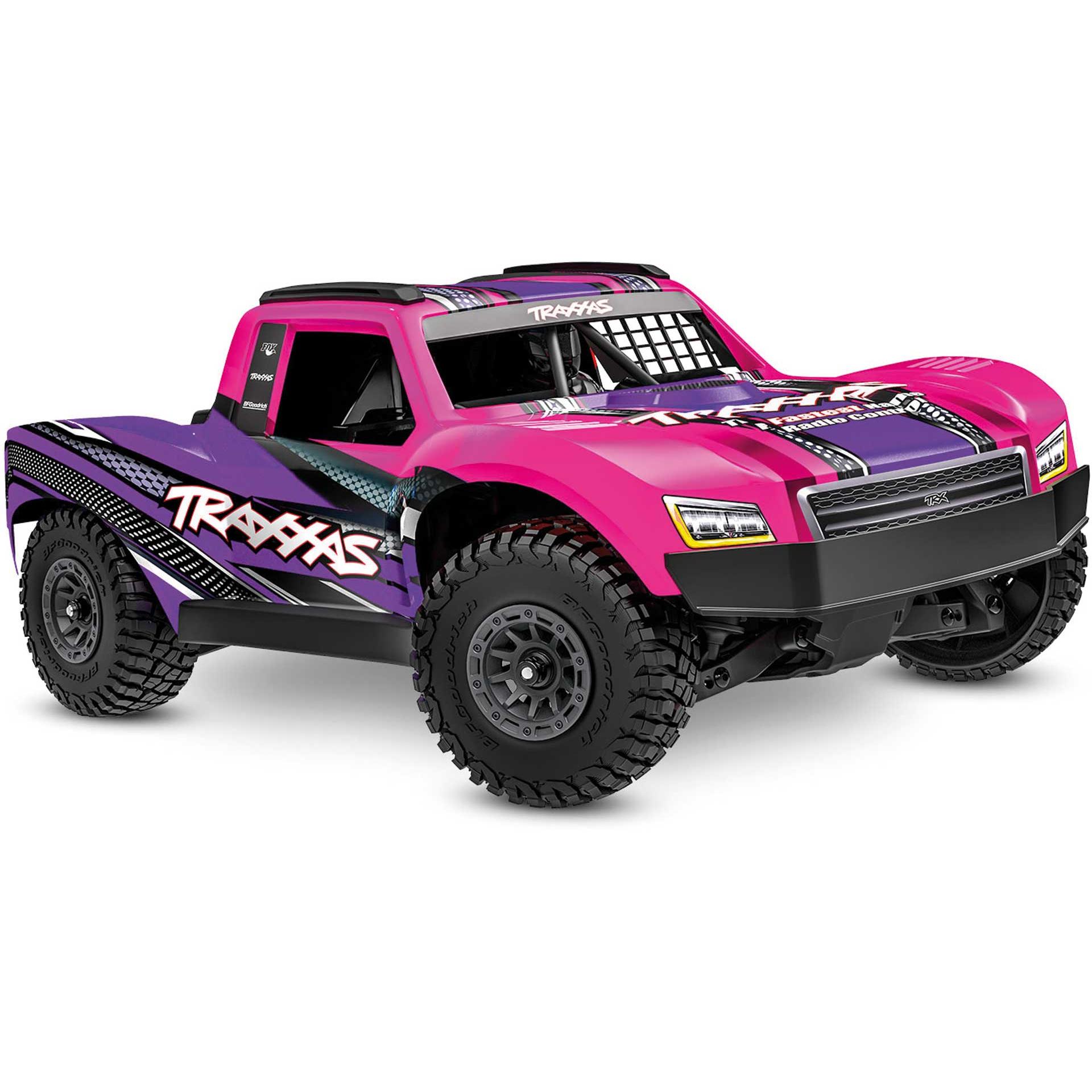 Traxxas MINI-Slash BL-2S 4x4 pink 1/16 Short Course RTR Brushless, HD ...