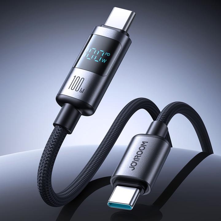 Joyroom USB-C to USB-C fast charging cable with display, 100W, 1.2m ...