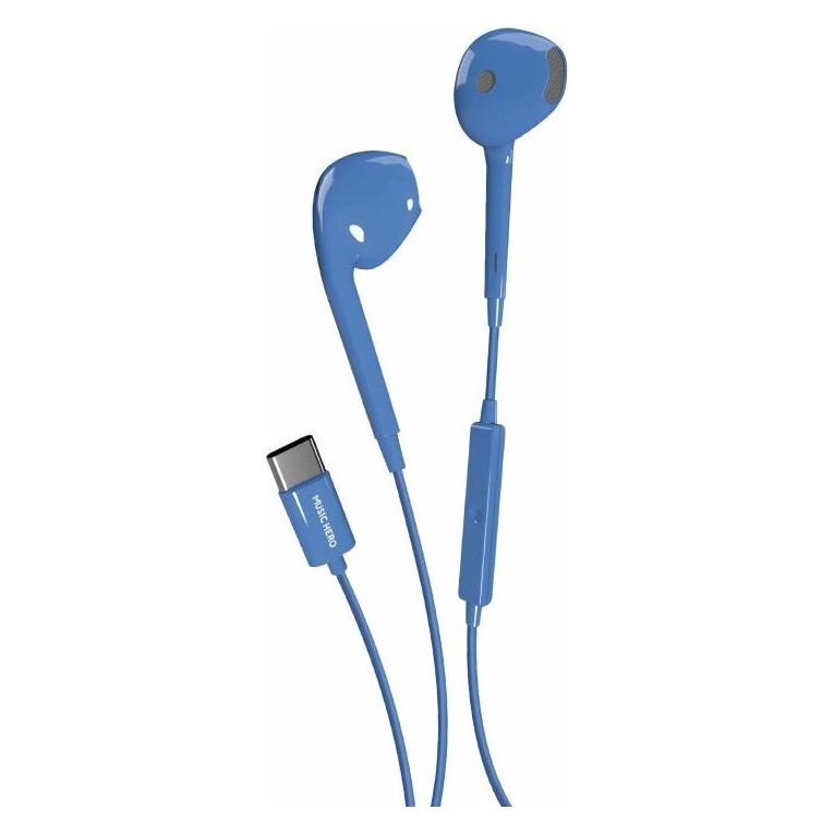 SBS MUSIC HERO TUBB Stereo In-Ear Headset mit USB-C-Kabel blau