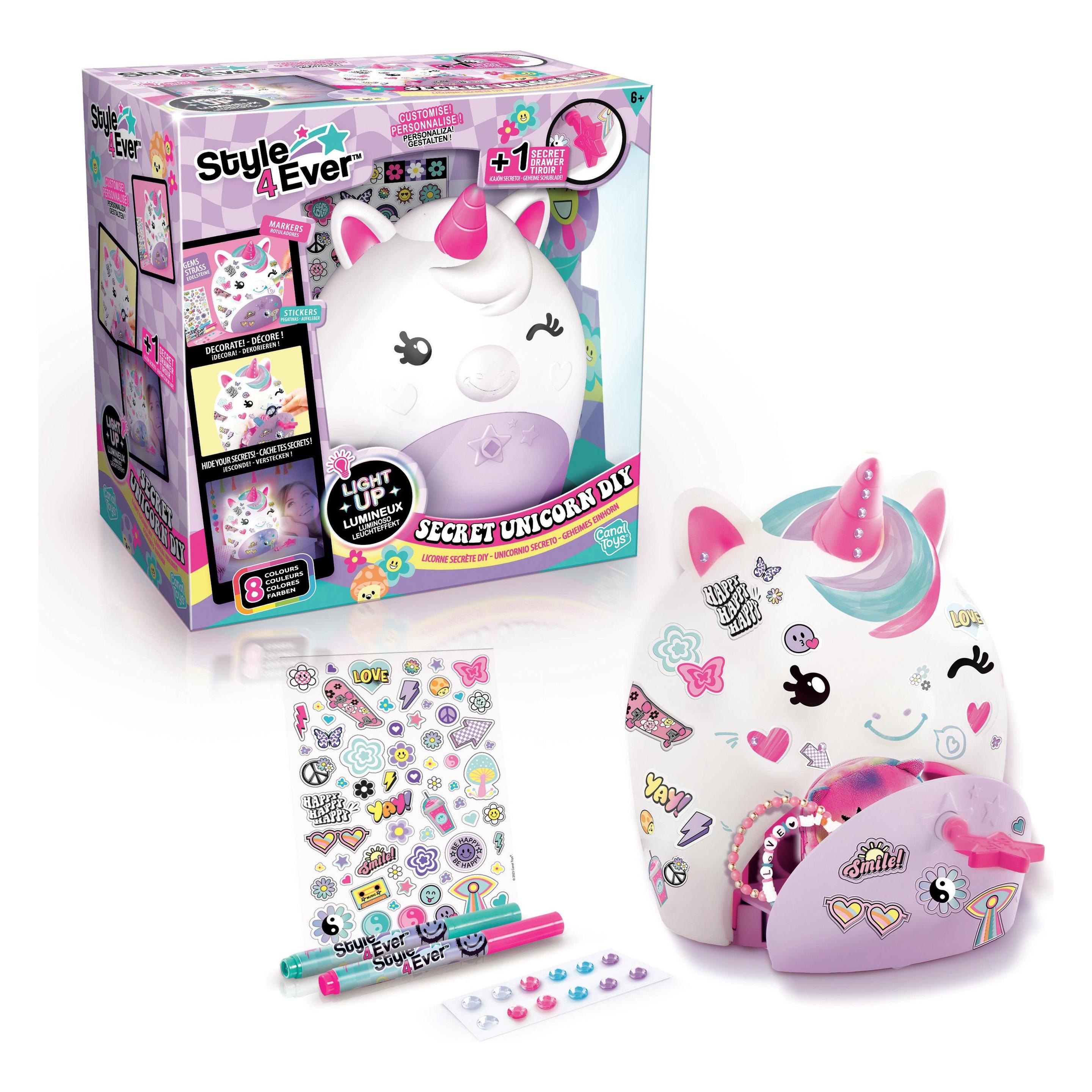Style 4 Ever Gør-Det-Selv Hemmelig Deko Enhjørningelampe - Galaxus
