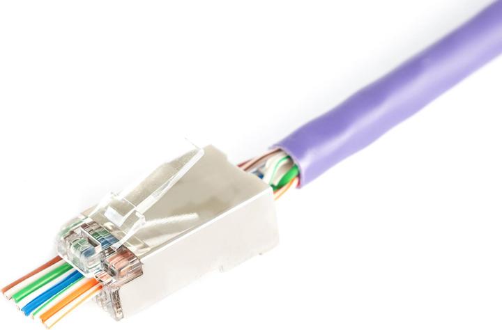 Digitus RJ45 (8P8C) straight shielded Cat.6 plug, AWG 26-24, 100 pieces