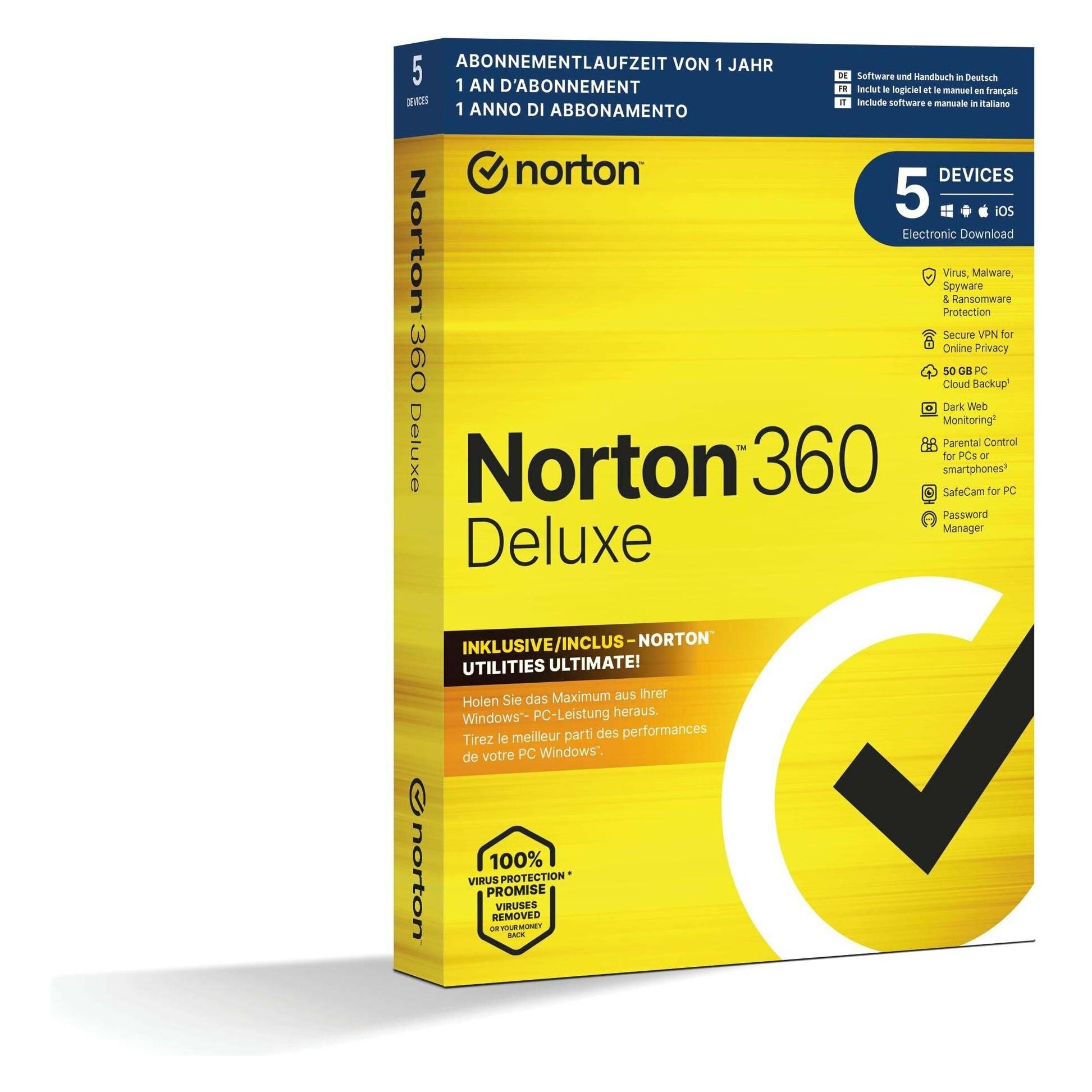 Norton 360 Deluxe + Utilites Ultimate 50GB 5 Devices 12MO - Galaxus