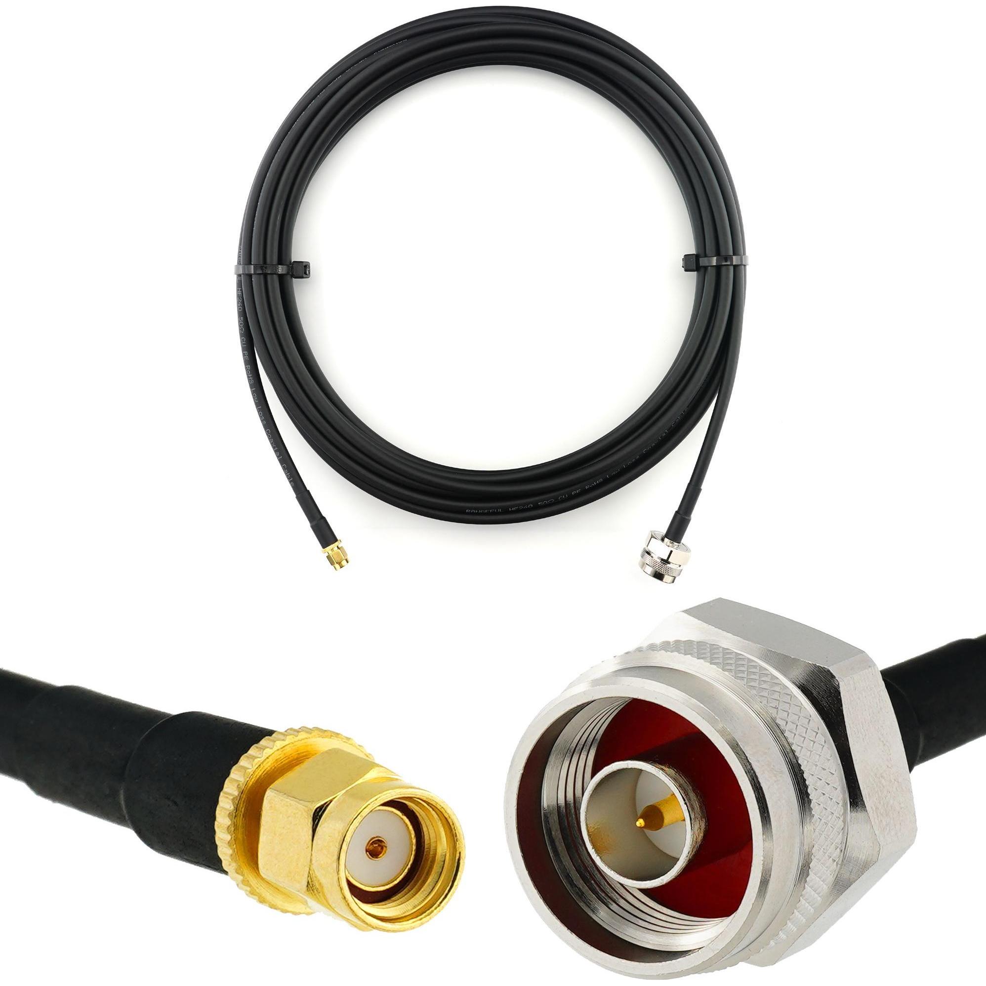 Rangeful RP-SMA Male to N Male Hex 10m Coaxial Cable??? HF240 (LMR240 ...