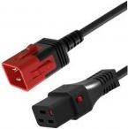 Iec Lock Power extension cord with dual locking system Black- 2m