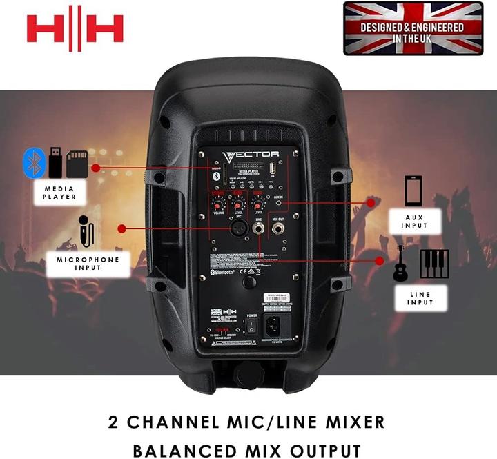 Ibanez VECTOR by HH VRE8AG2 Active Cast Speaker with Bluetooth 300W 8 ...